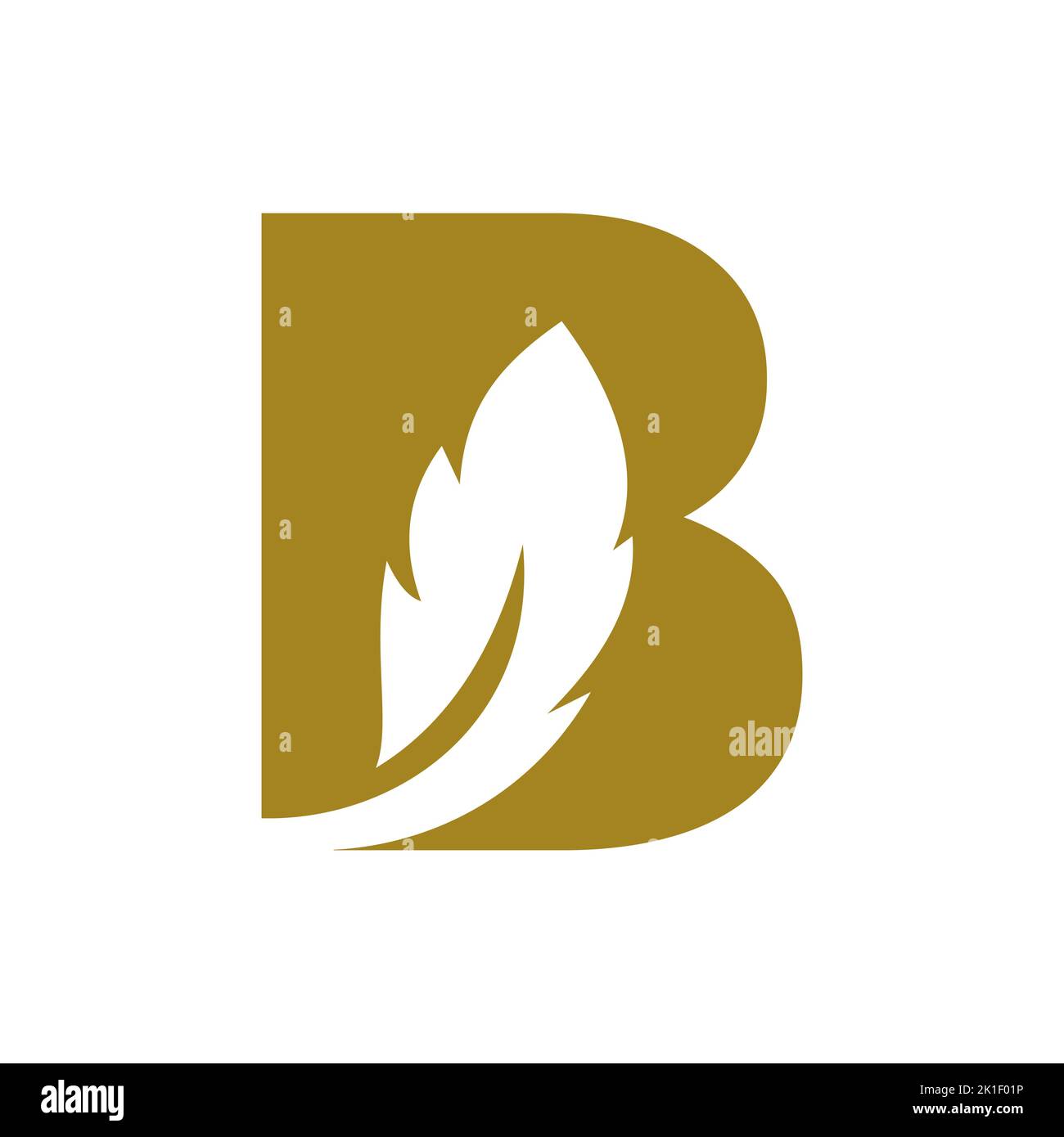Letter B Bird Feather Logo Design Concept For Law Identity Vector ...