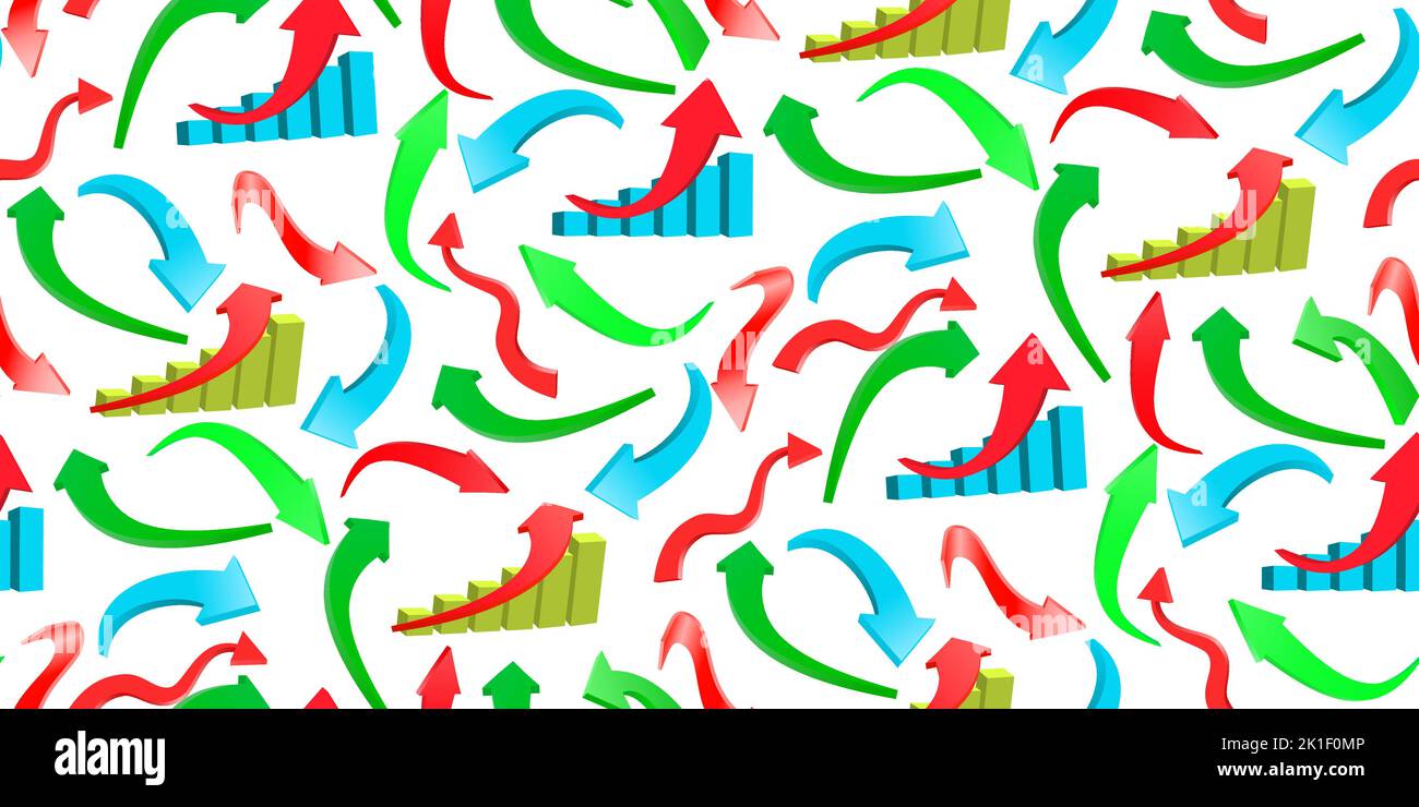 Abstract curved arrows and growth chart sign. Market movements creative ...
