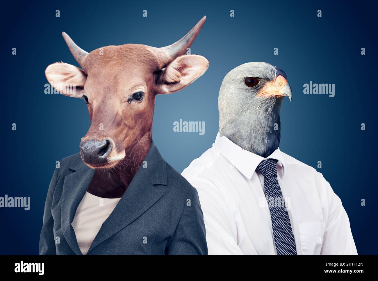 Welcome to the corporate jungle. Conceptual image of animal heads on ...