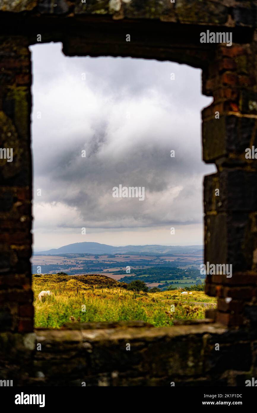 A beautiful natural view from the castle window border Stock Photo - Alamy
