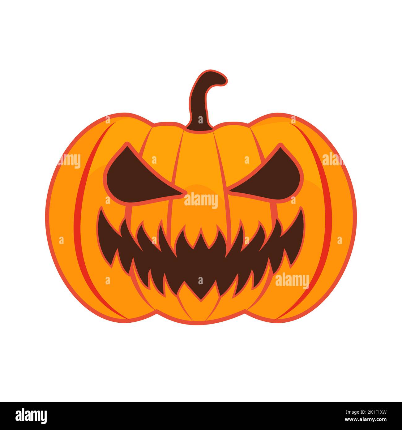 Halloween Scary Pumpkin Isolated Sticker Horror Celebration Vector ...