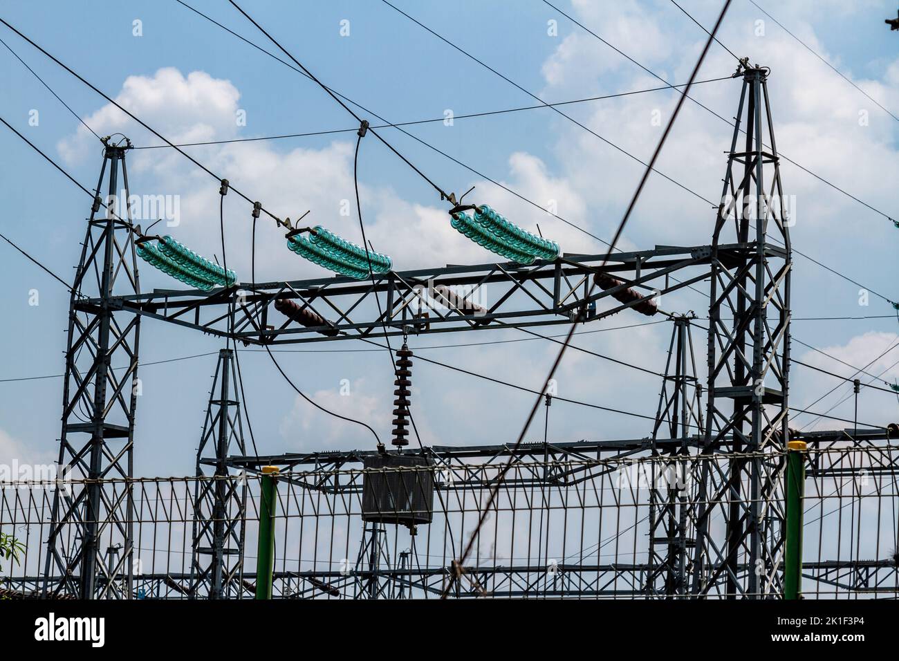 Steel structure pylons supporting high-voltage power lines for energy ...