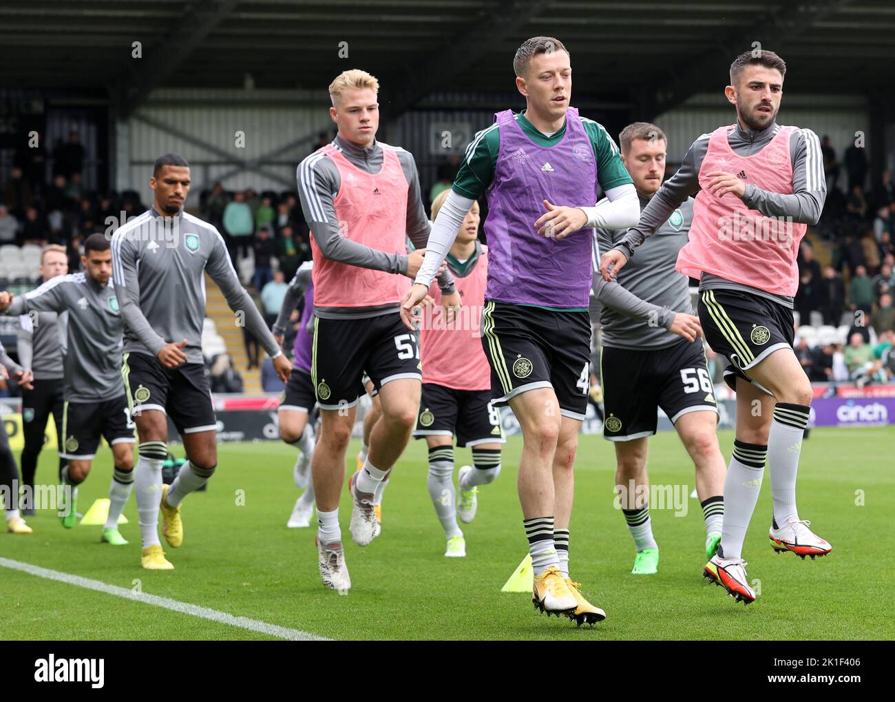 Celtic players warming up ahead of the cinch Premiership match at The ...