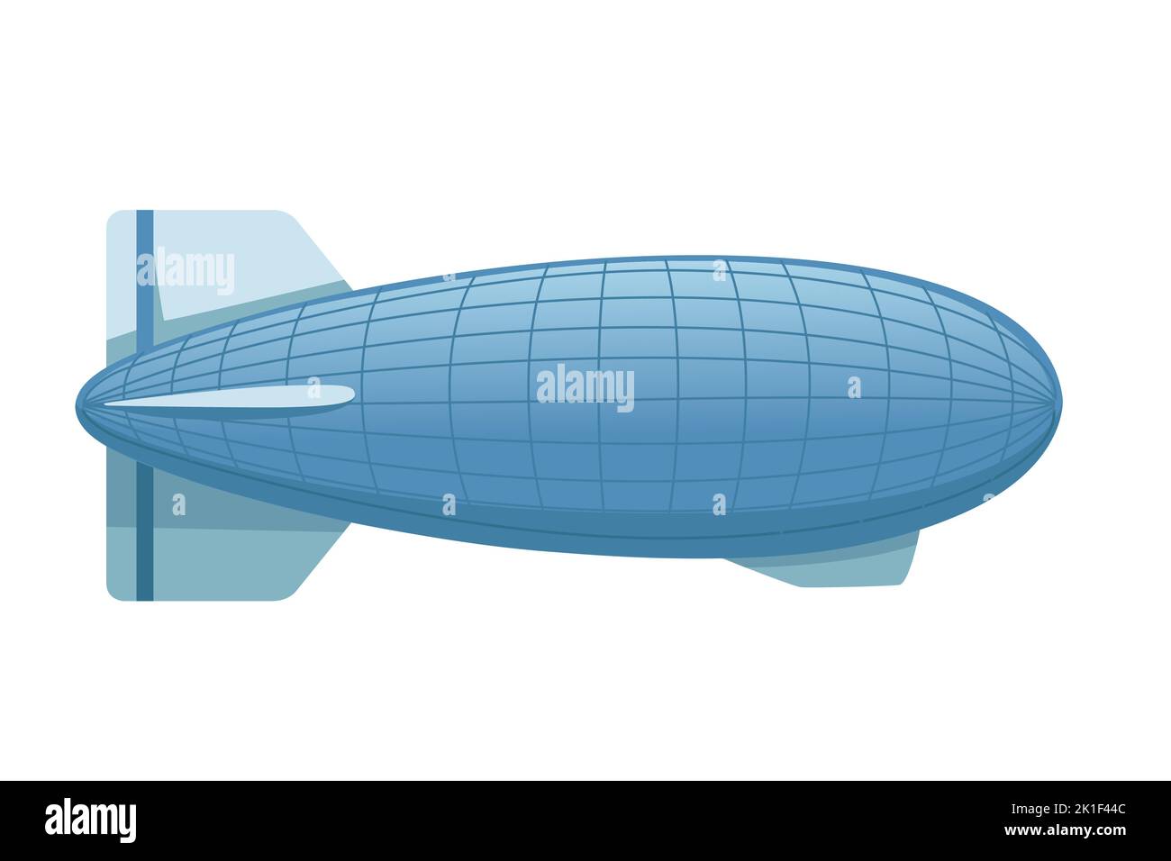 Commercial airship blue color rigid airship vector illustration ...