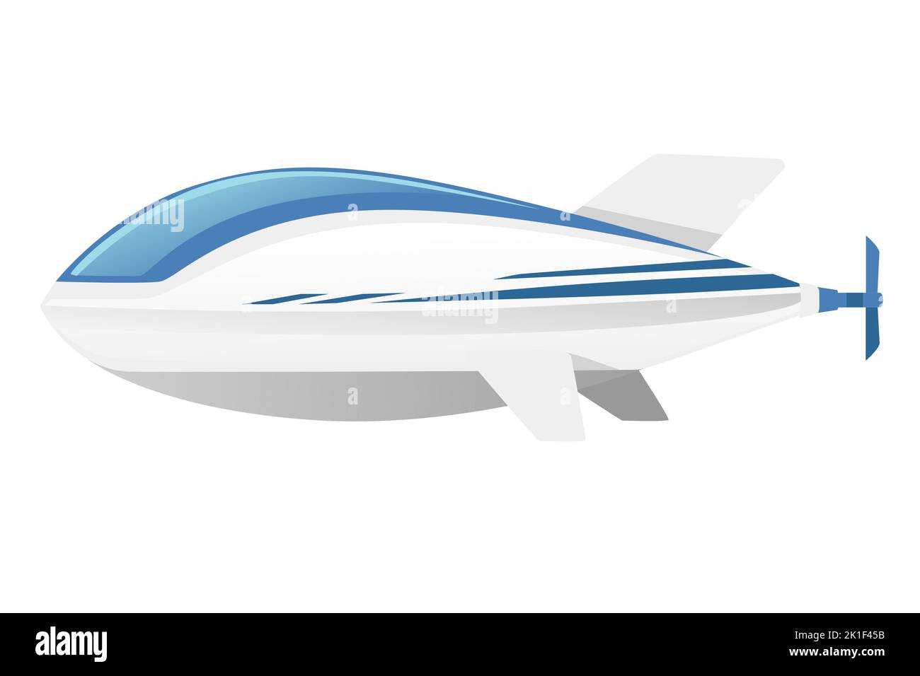 Commercial airship white color rigid airship vector illustration ...