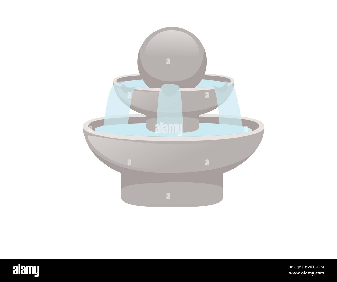 Stone two level fountain street decoration architecture vector ...