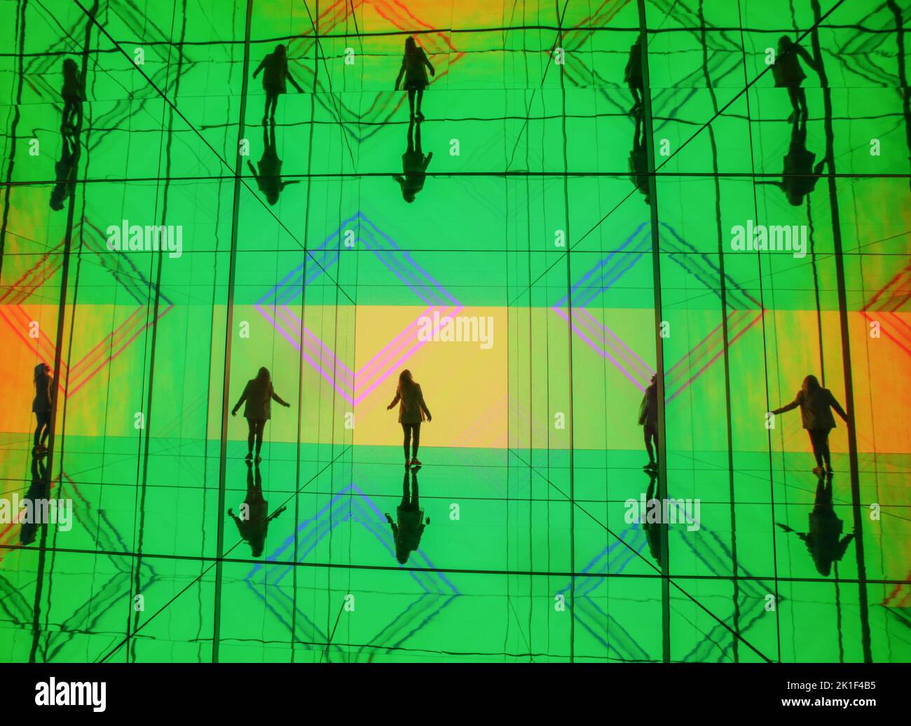 London UK 18 Sep. 2022 Members of staff pose with the installation INTO ...