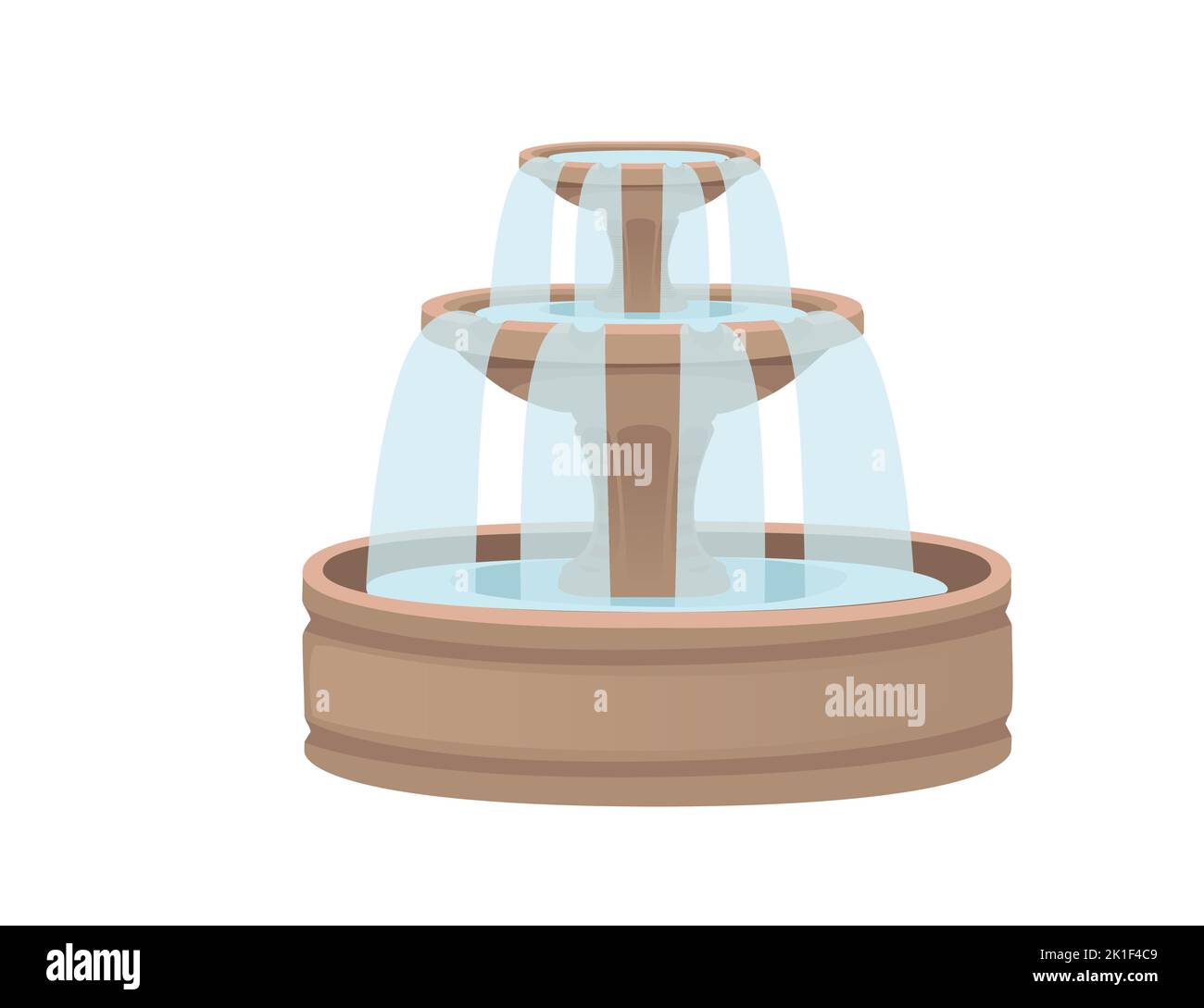 Stone two level fountain street decoration architecture vector ...