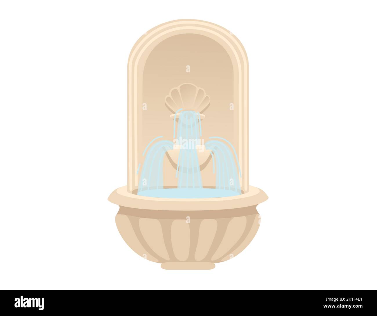 Stone two level fountain street decoration architecture vector ...