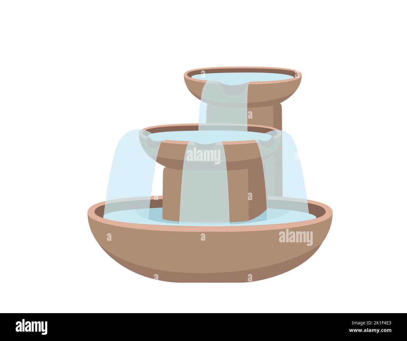 Stone two level fountain street decoration architecture vector ...