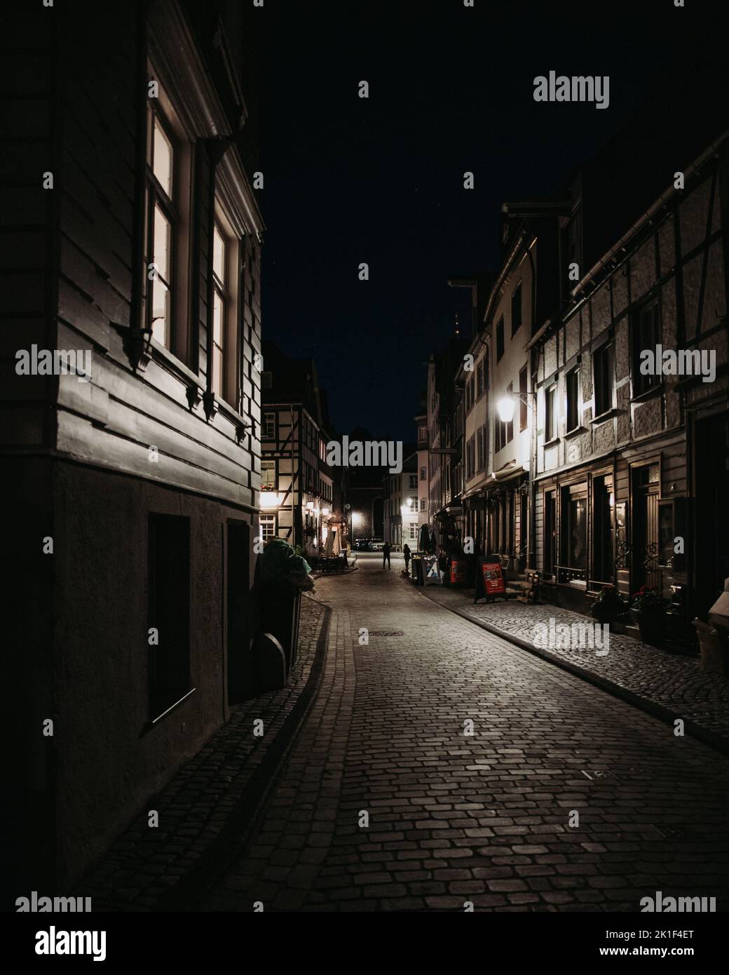 Old streets of Monschau at night, Eifel, Germany Stock Photo - Alamy