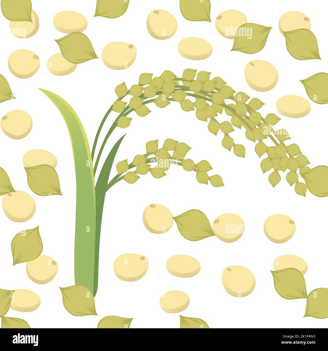 Seamless pattern Millet agriculture plant with ears grain vector ...