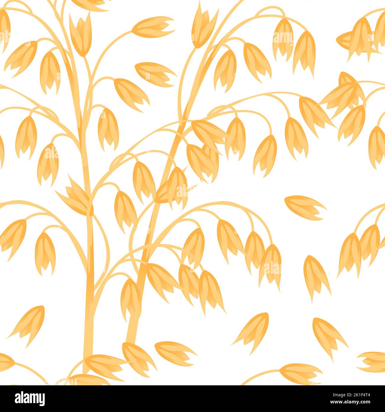 Seamless pattern Oat agriculture plant with ears grain vector ...