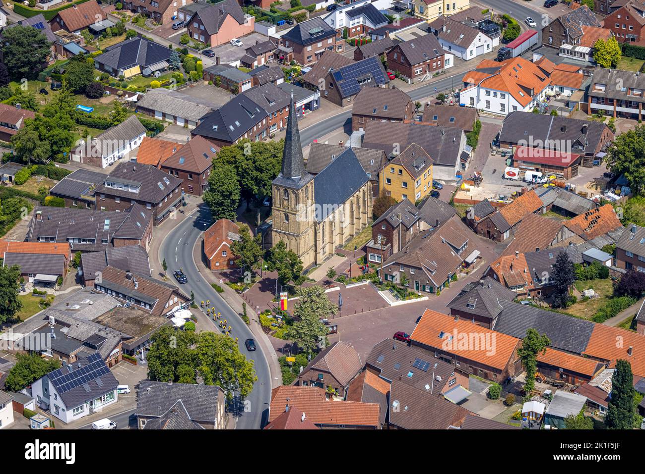 Village center with evang church an der issel hi-res stock photography ...