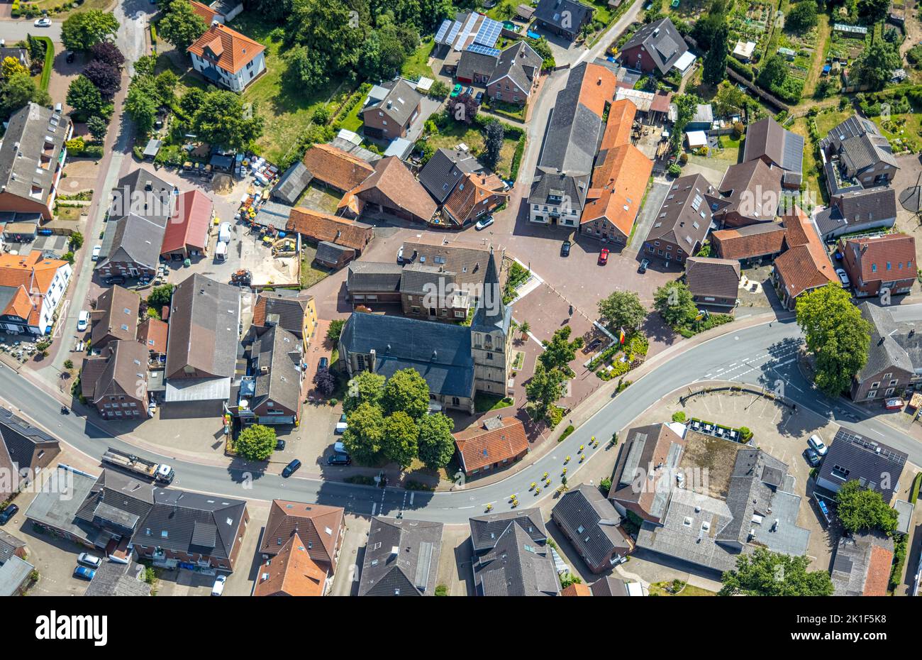 Village center with evang church an der issel hi-res stock photography ...