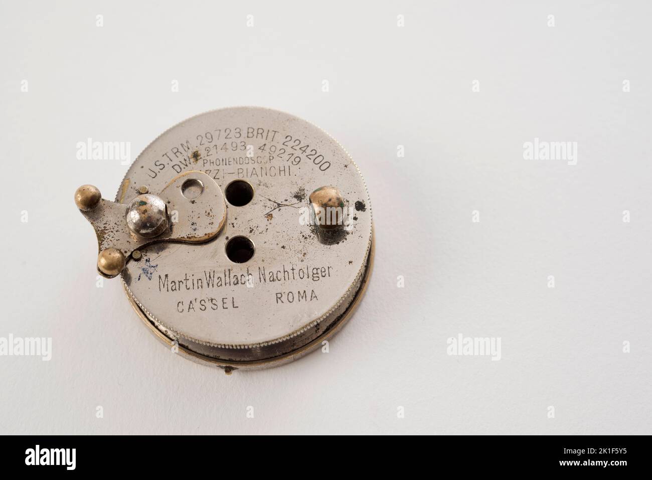 Vintage Medical stethoscope or phonendoscope on white background Stock ...