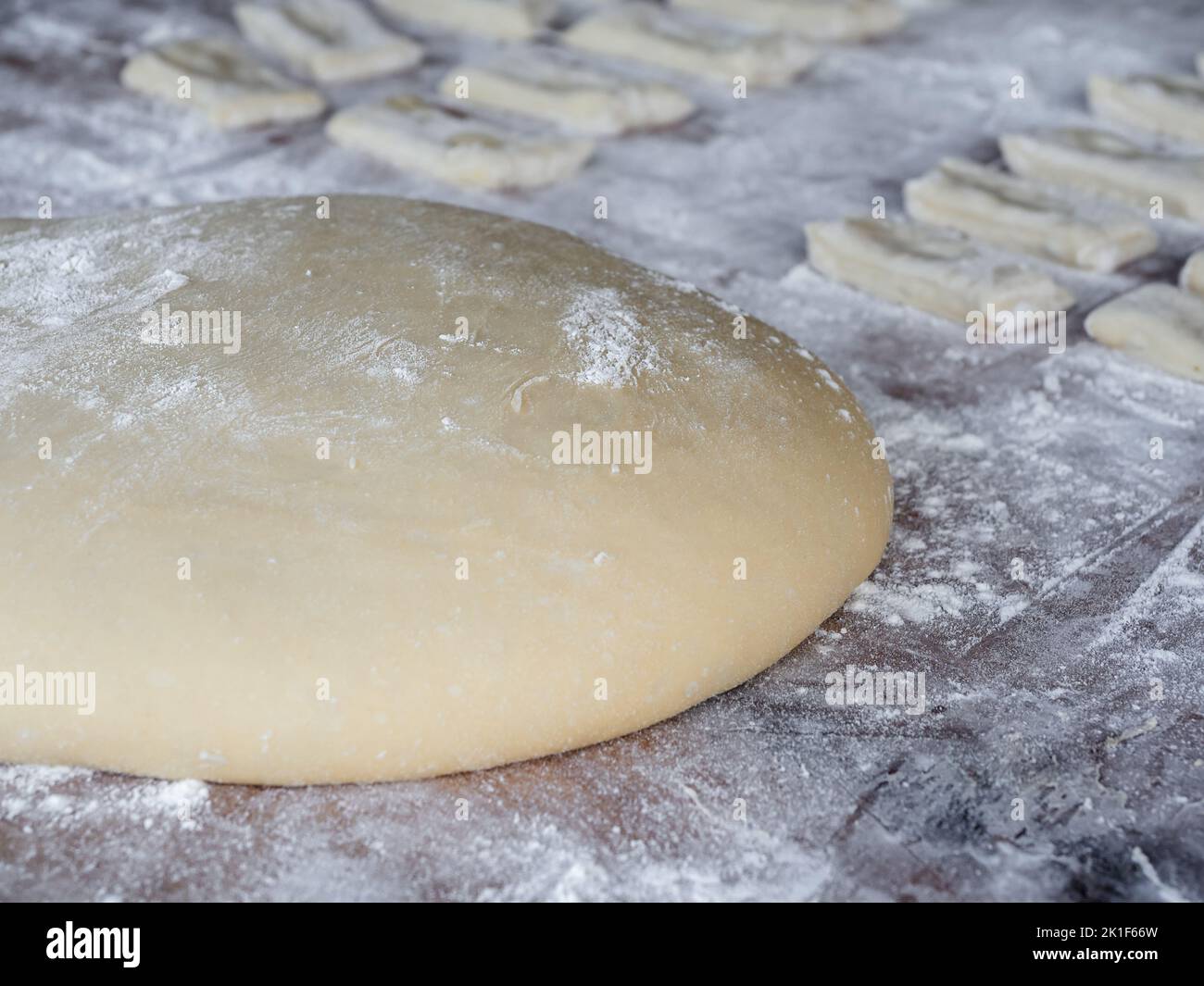 Preparation of raw materials for making deep-fried dough sticks or ...