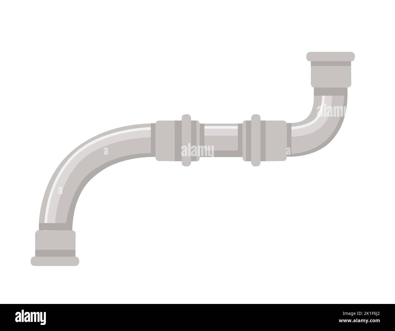 Metal pipeline for water flowing industrial construction vector ...