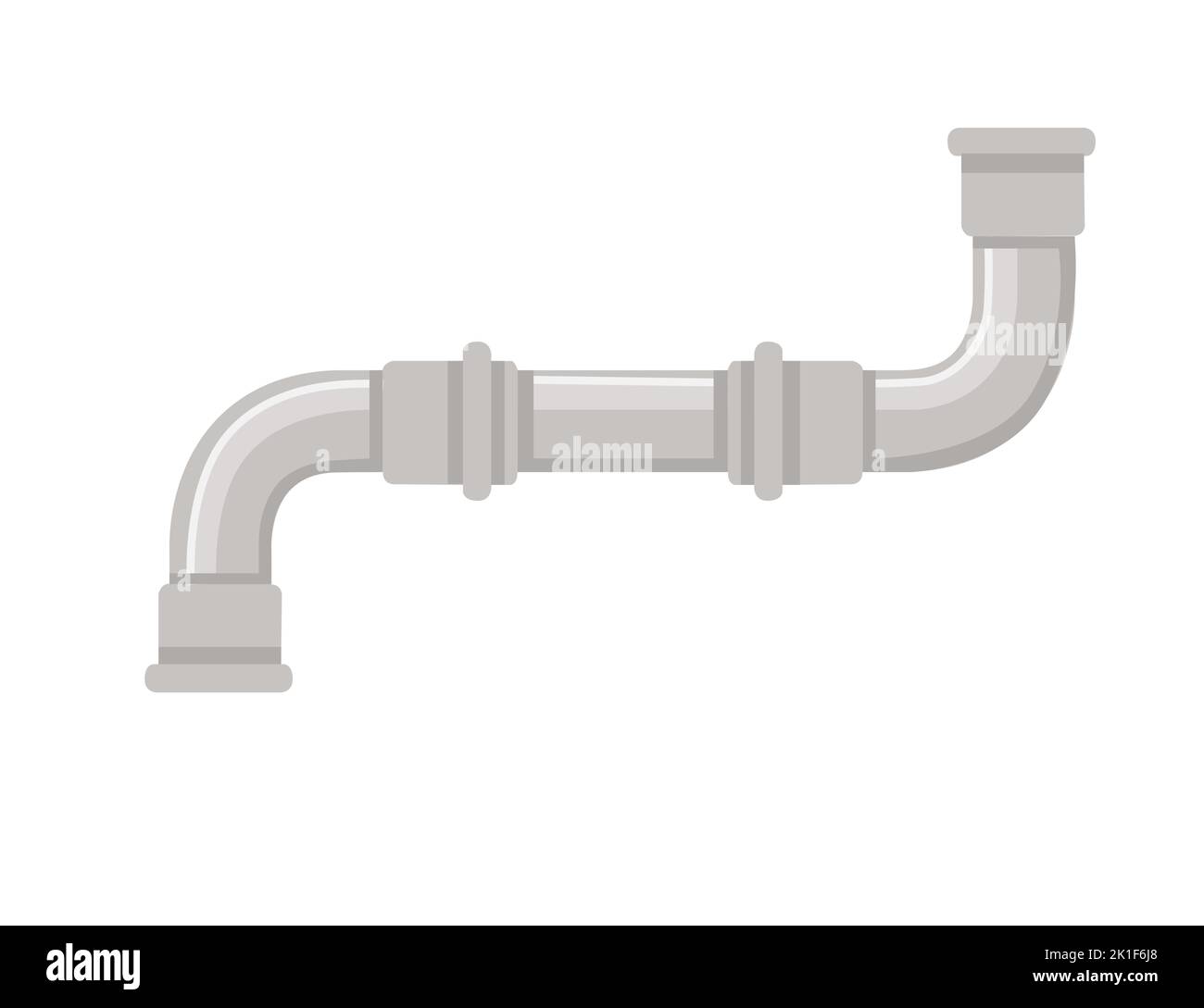 Metal pipeline for water flowing industrial construction vector ...