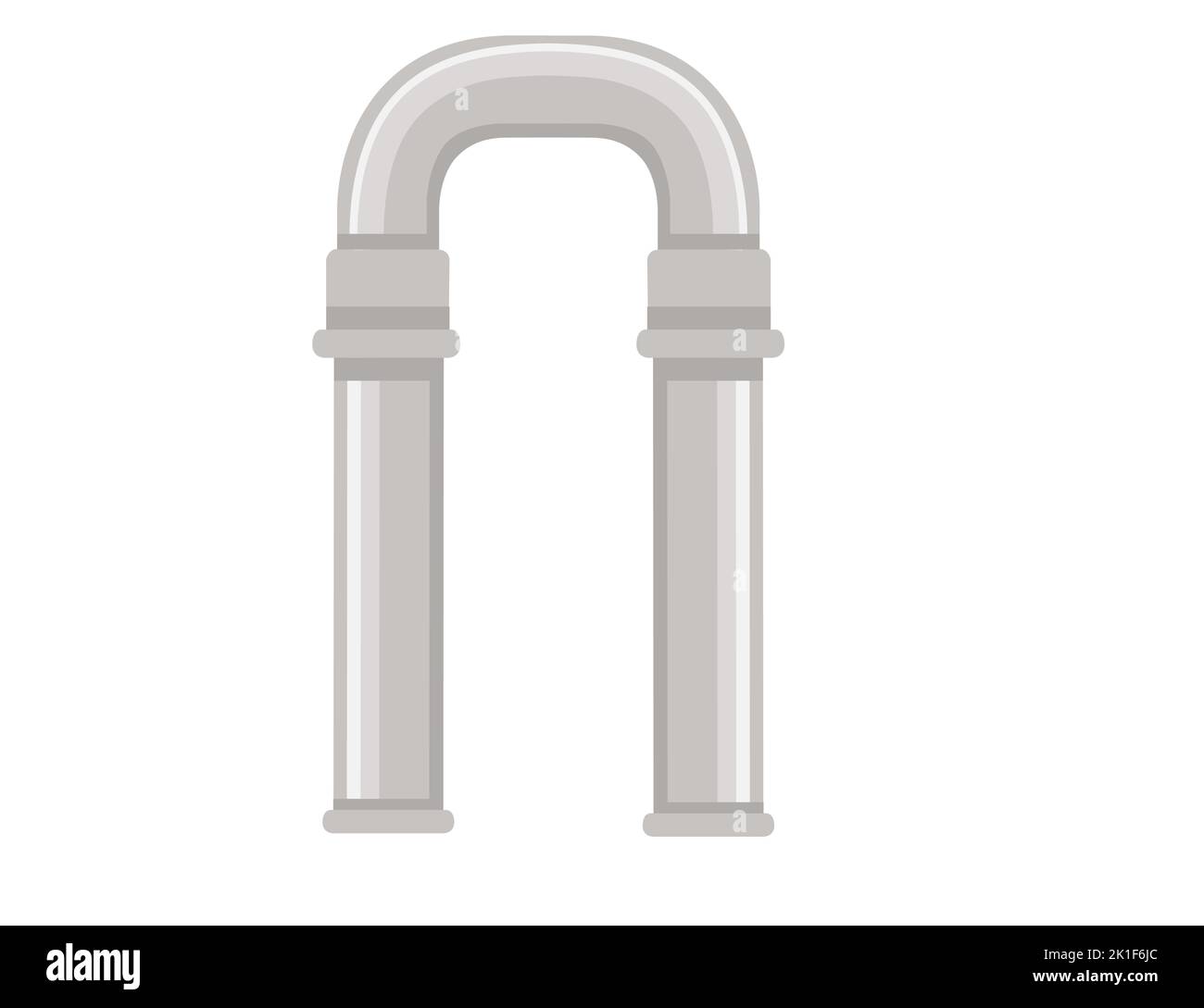 Metal pipeline for water flowing industrial construction vector ...