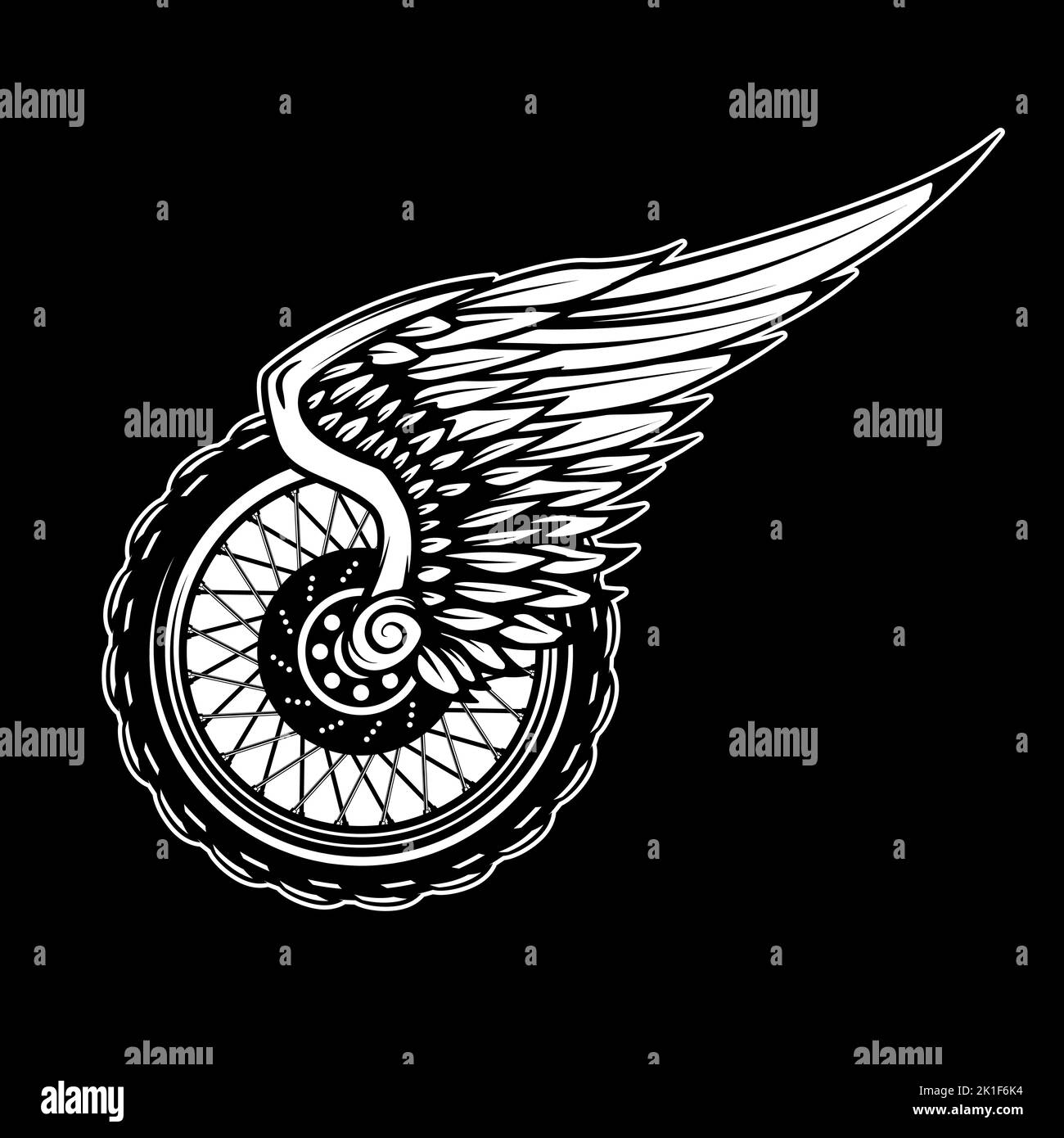Winged wheel symbol Black and White Stock Photos & Images - Alamy