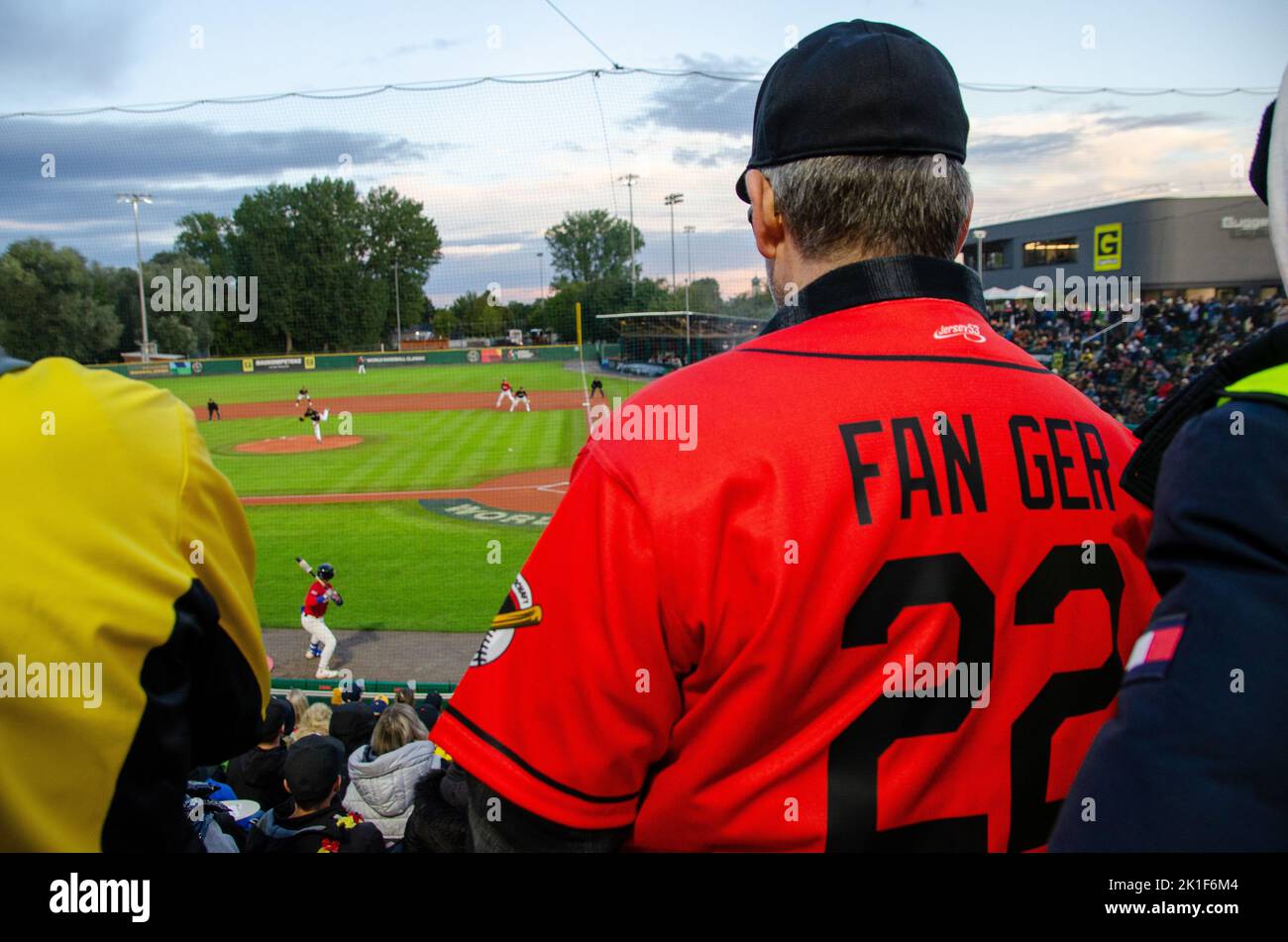 Regensburg, Bavaria, Germany. 17th Sep, 2022. A Germany fan watches the ...