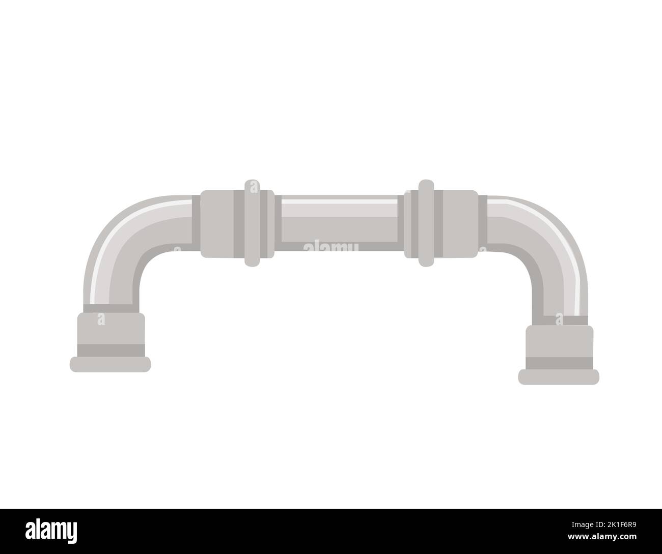 Metal pipeline for water flowing industrial construction vector ...