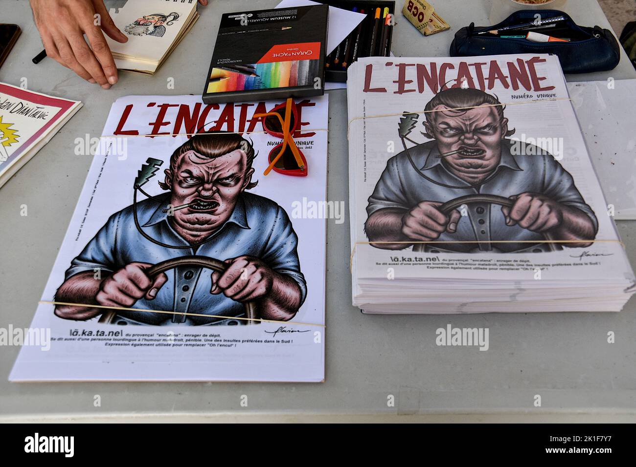 Marseille, France. 17th Sep, 2022. Copies of the fanzine "L'Encatané ...