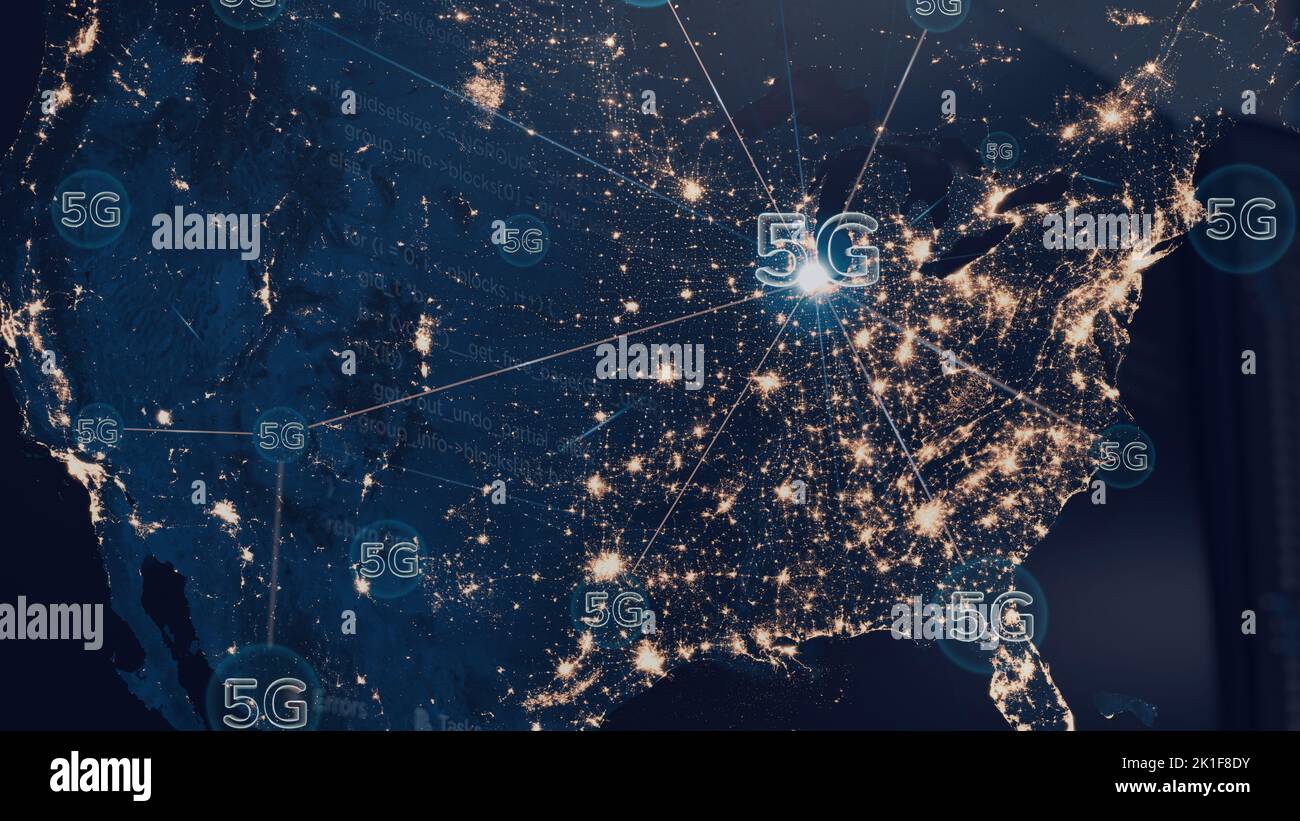 5G technology with the world map in the backghround Stock Photo - Alamy