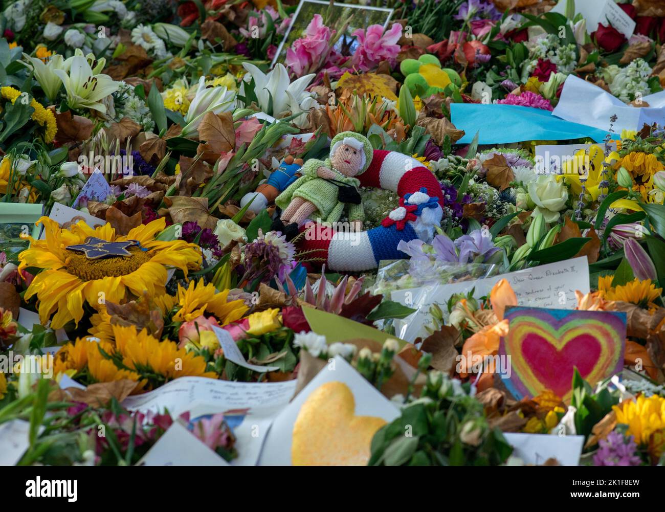 Tributes for Queen Elizabeth II including Corgis made from flowers ...