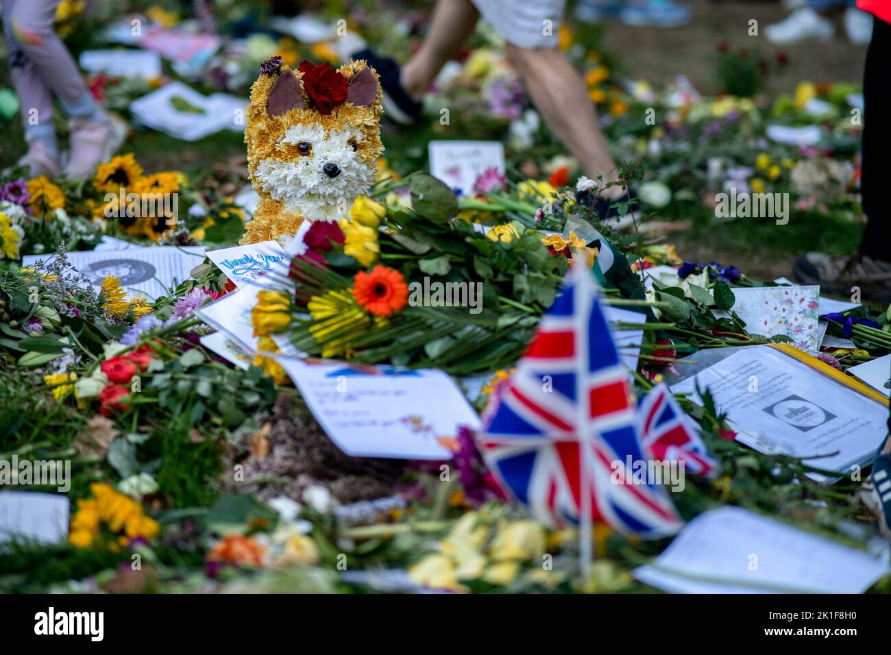 Tributes for Queen Elizabeth II including Corgis made from flowers ...