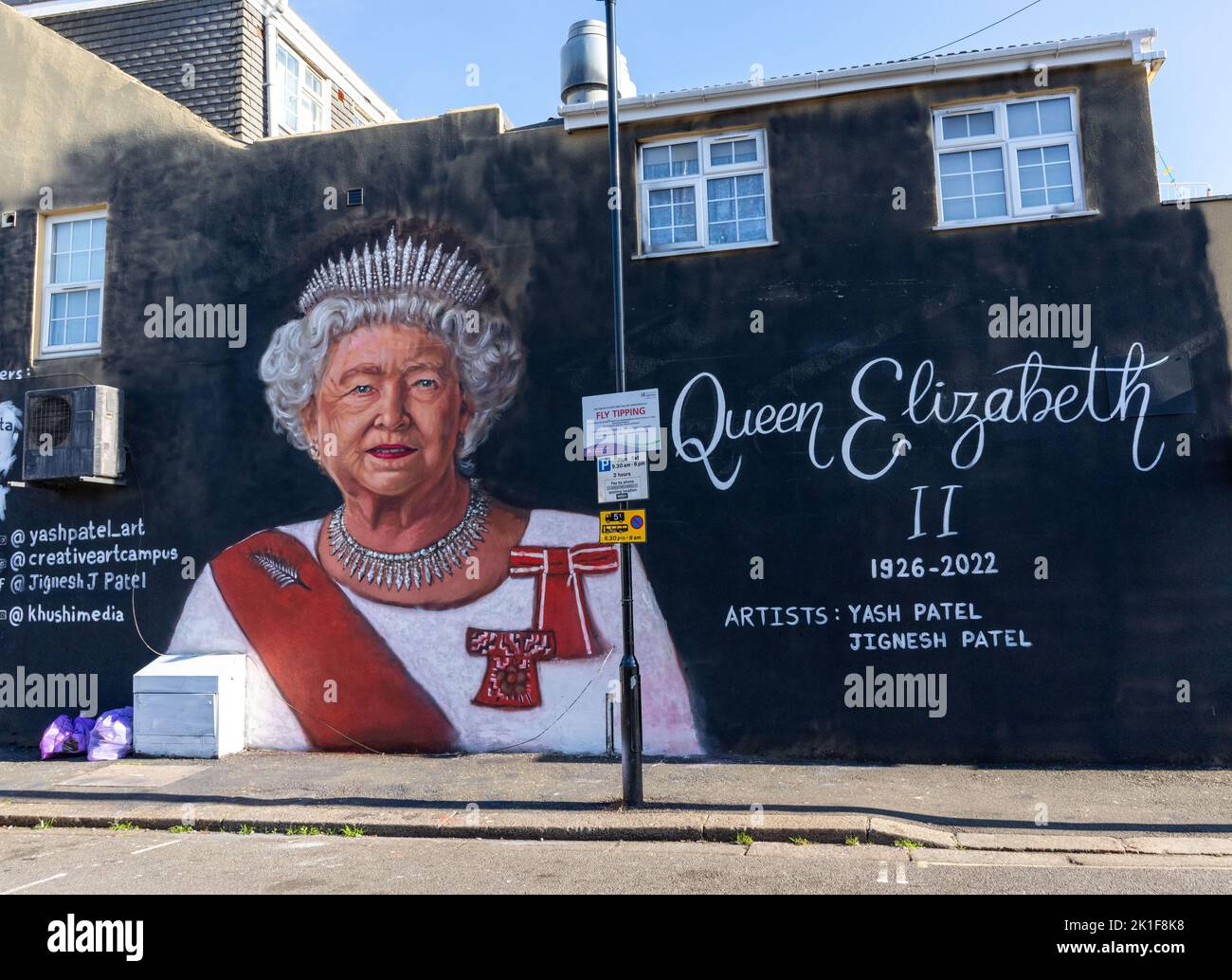 © Jeff Moore A mural tribute to the late Queen Elizabeth II painted on ...
