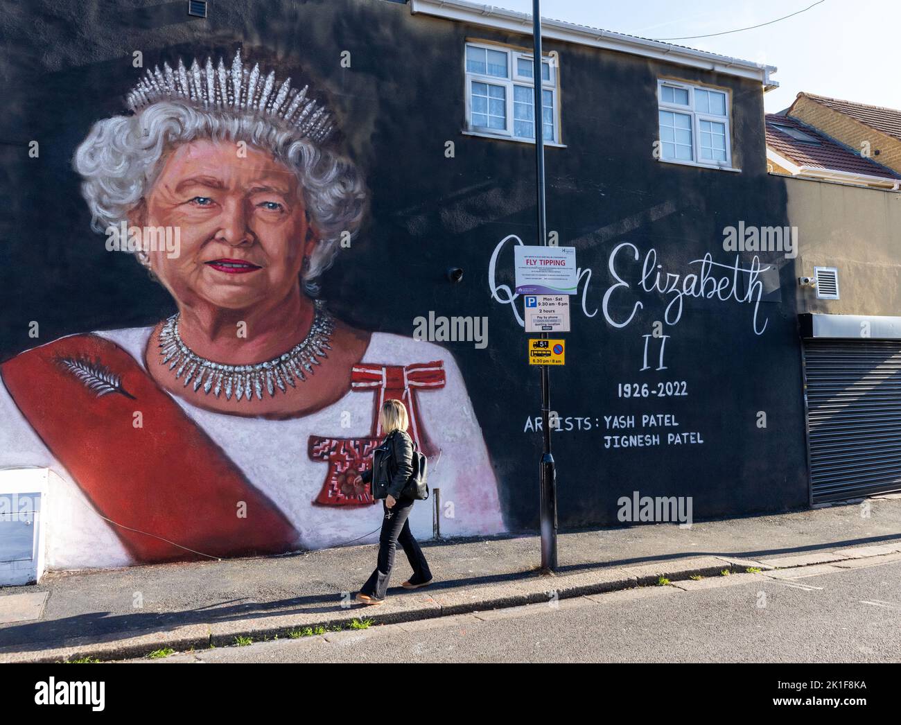 © Jeff Moore A mural tribute to the late Queen Elizabeth II painted on ...