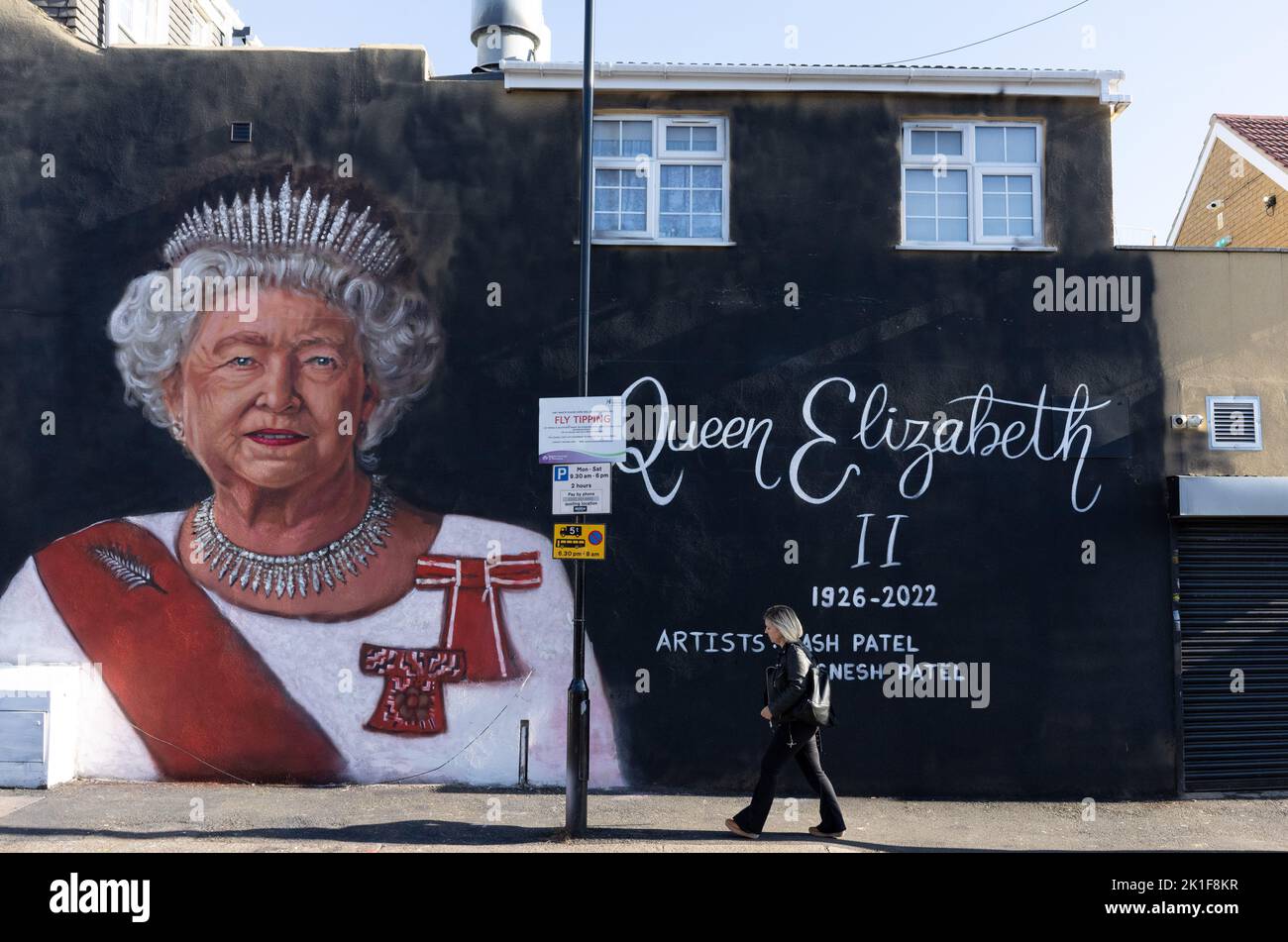 © Jeff Moore A mural tribute to the late Queen Elizabeth II painted on ...