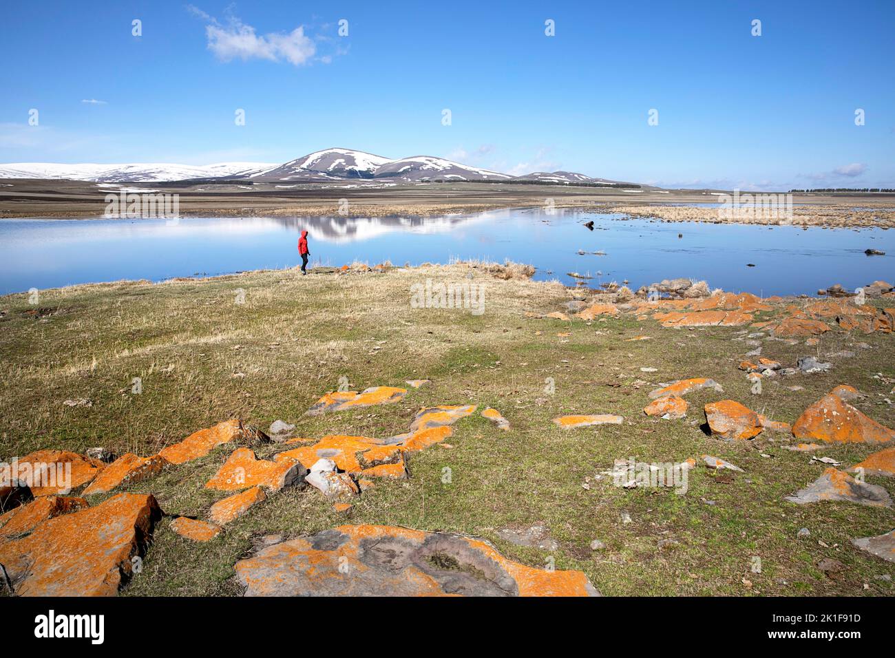 Woman, tourist exploring beautiful area of a Bughdasheni Managed ...