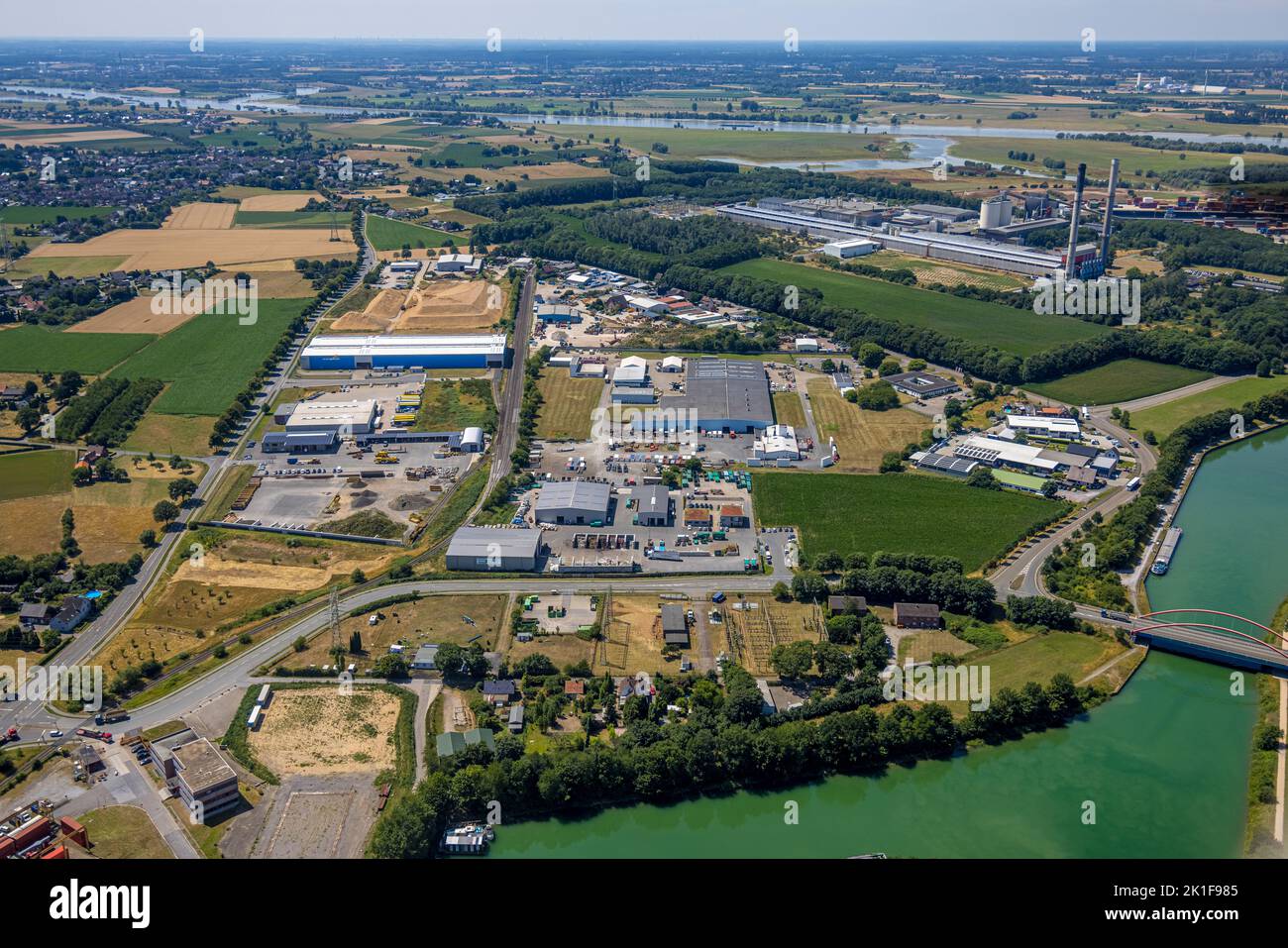 Aerial view, industrial park Industriepark Böskenstraße, TRIMET ...
