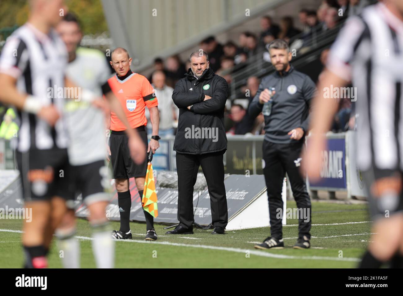 Celtic manager Ange Postecoglou reacts on the touchline during the ...