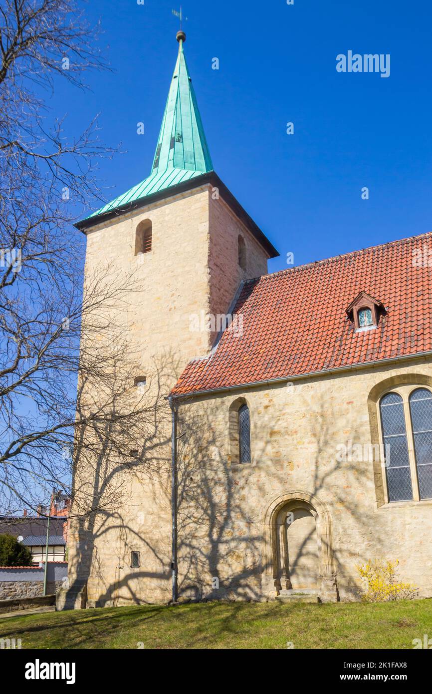 Tower of the historic Walpurgis church in Helmstedt, Germany Stock ...