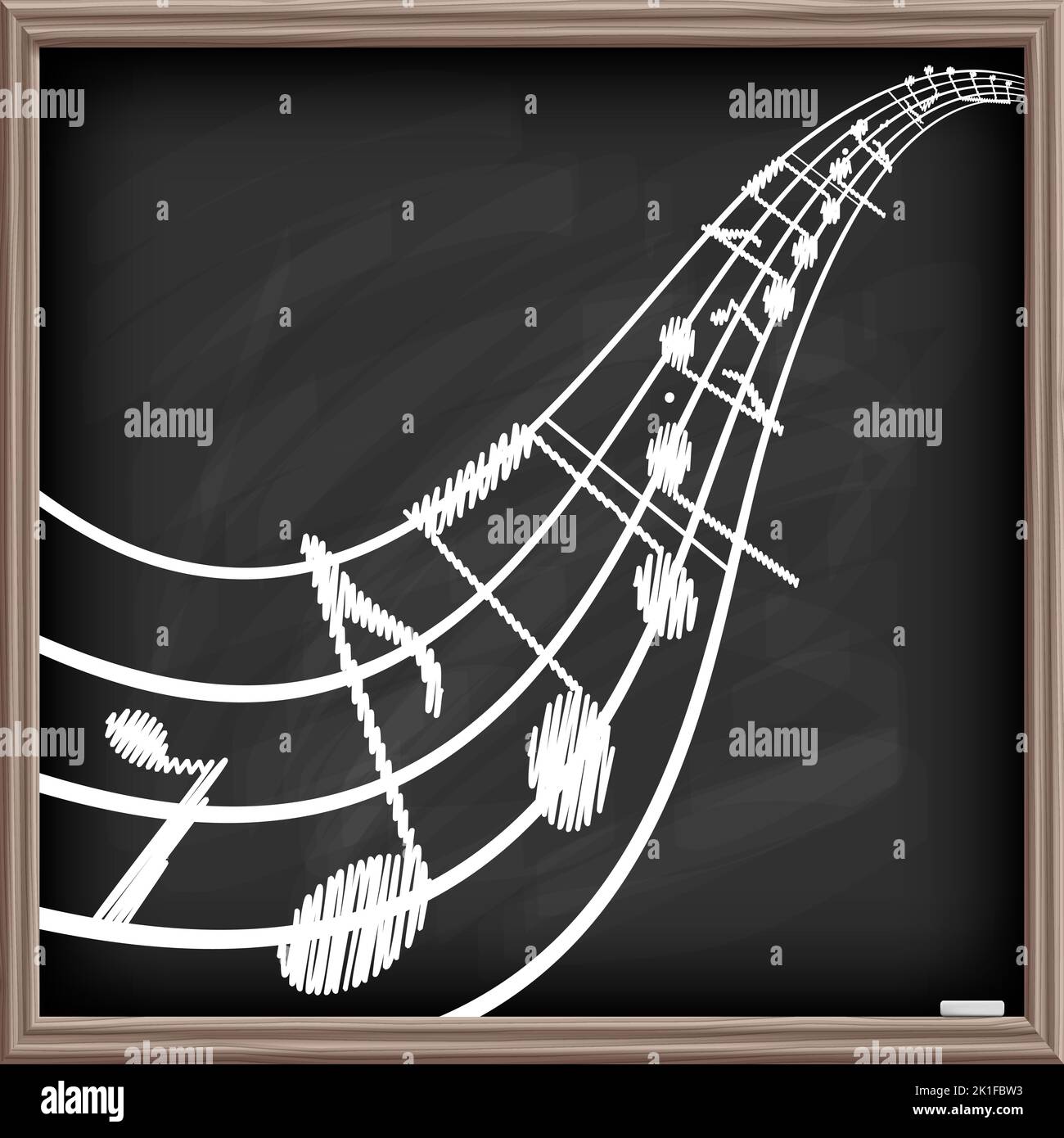 Music banner with chalkboard background. Musical poster with place for ...