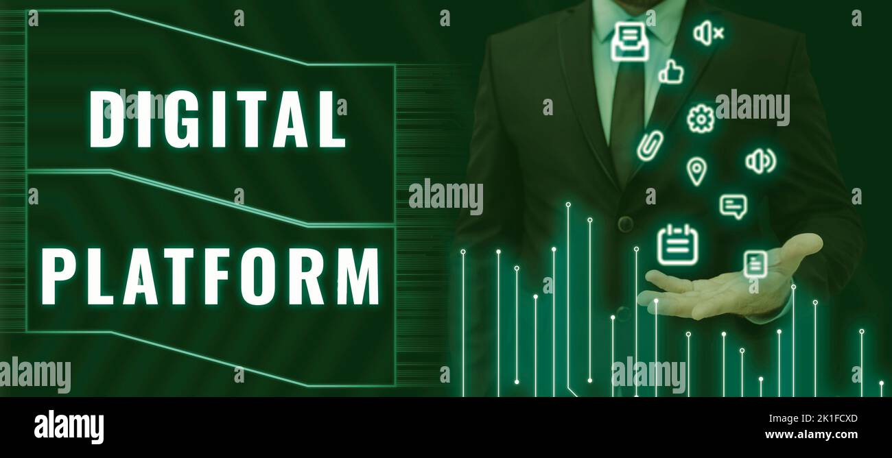 Text sign showing Digital Platformmarketing campaign or branding new ...