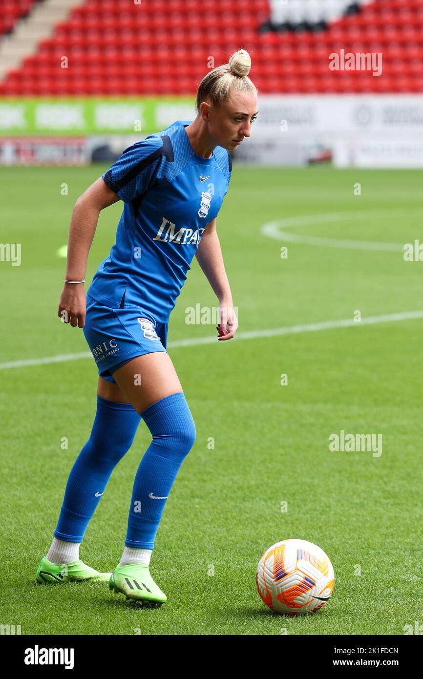 Charlton, UK. 18th Sep, 2022. Jade Pennock #7 of Birmingham City ahead ...