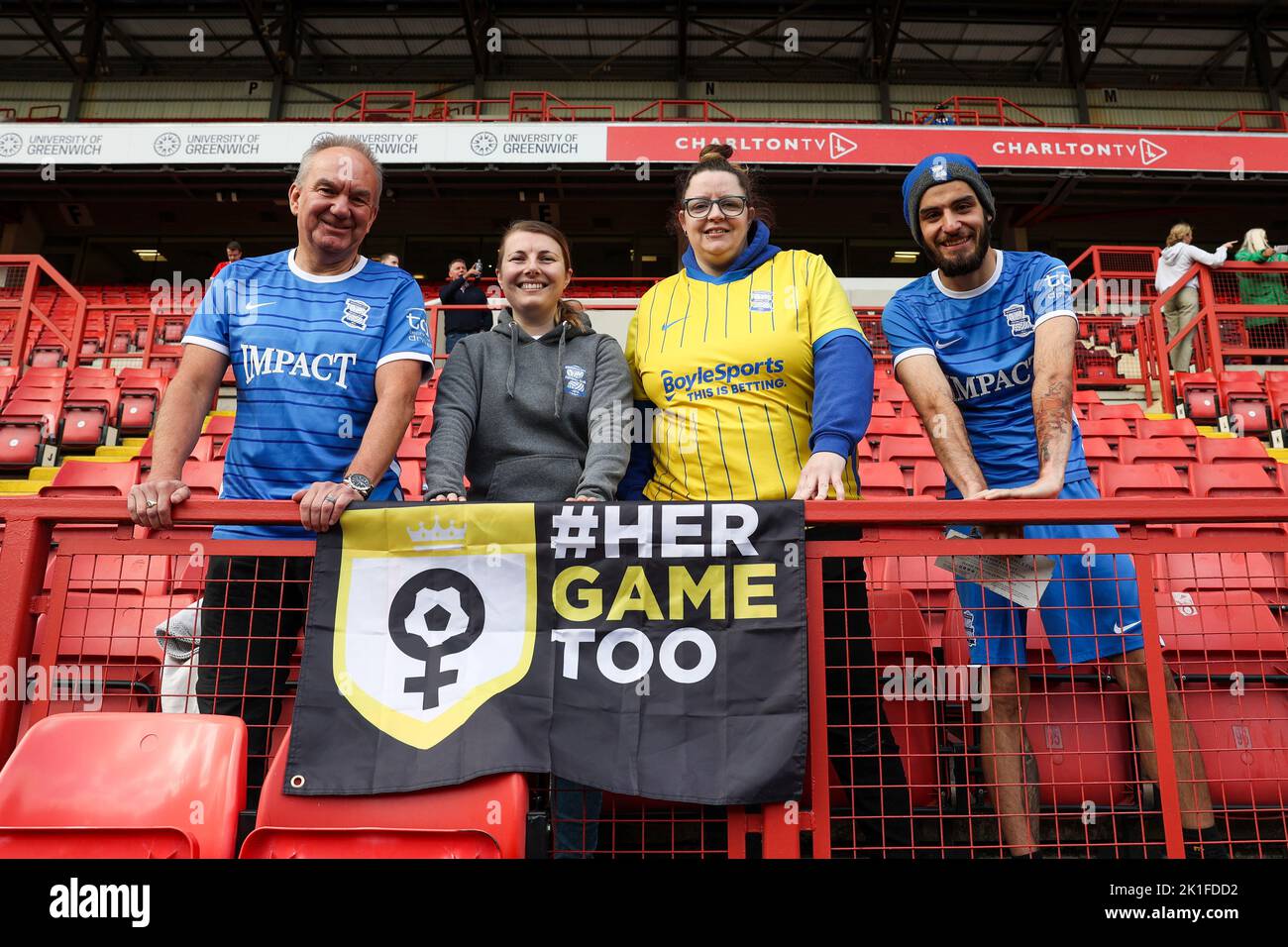 Charlton, UK. 18th Sep, 2022. Birmingham City fans during the The Fa ...