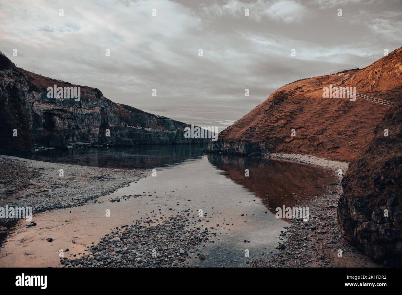 A scenic view of Smoo cave with combined sea cave and freshwater cave ...