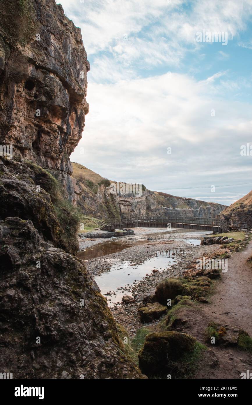 A scenic view of Smoo cave with combined sea cave and freshwater cave ...