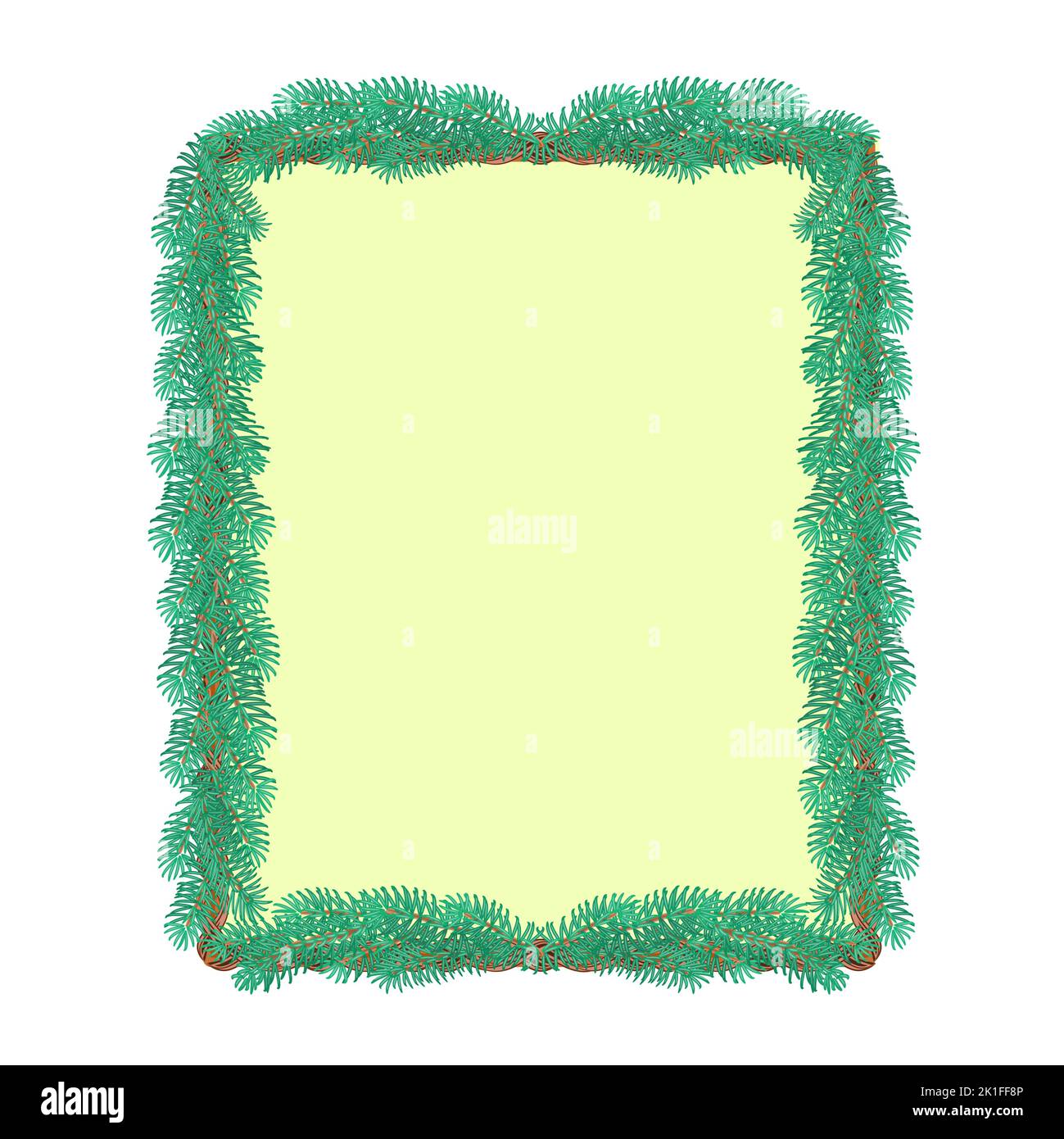 Frame from fir branches Stock Vector Images - Alamy