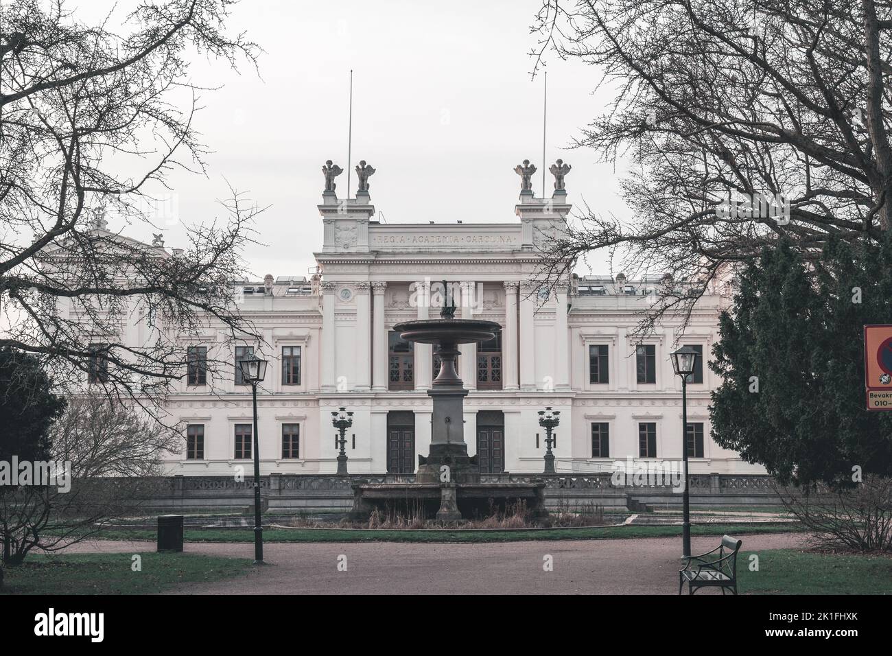 Universitethuset (The university building) with fountain in front ...
