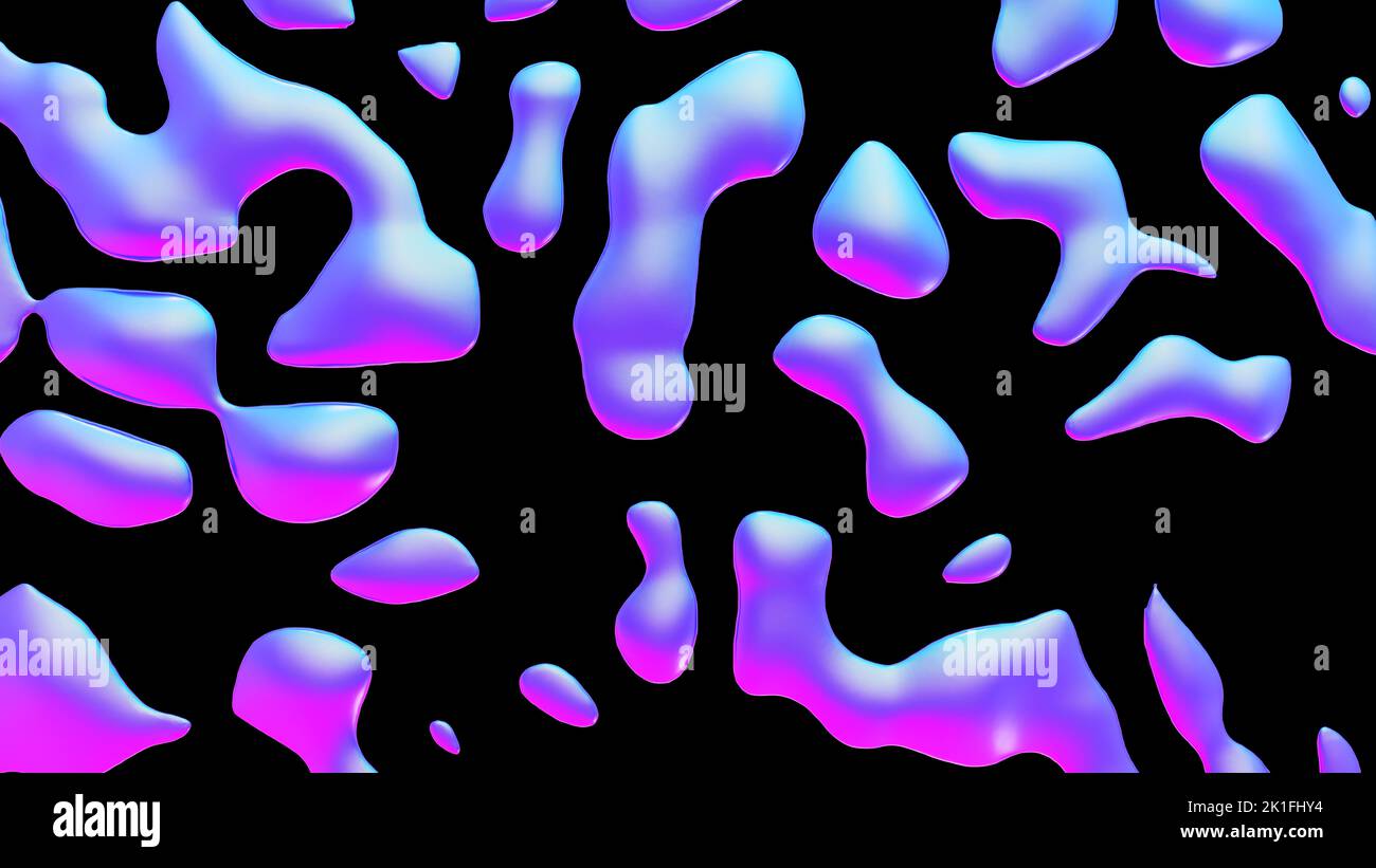Fluid metallic drops y2k background. Dynamic iridescent retrowave ...