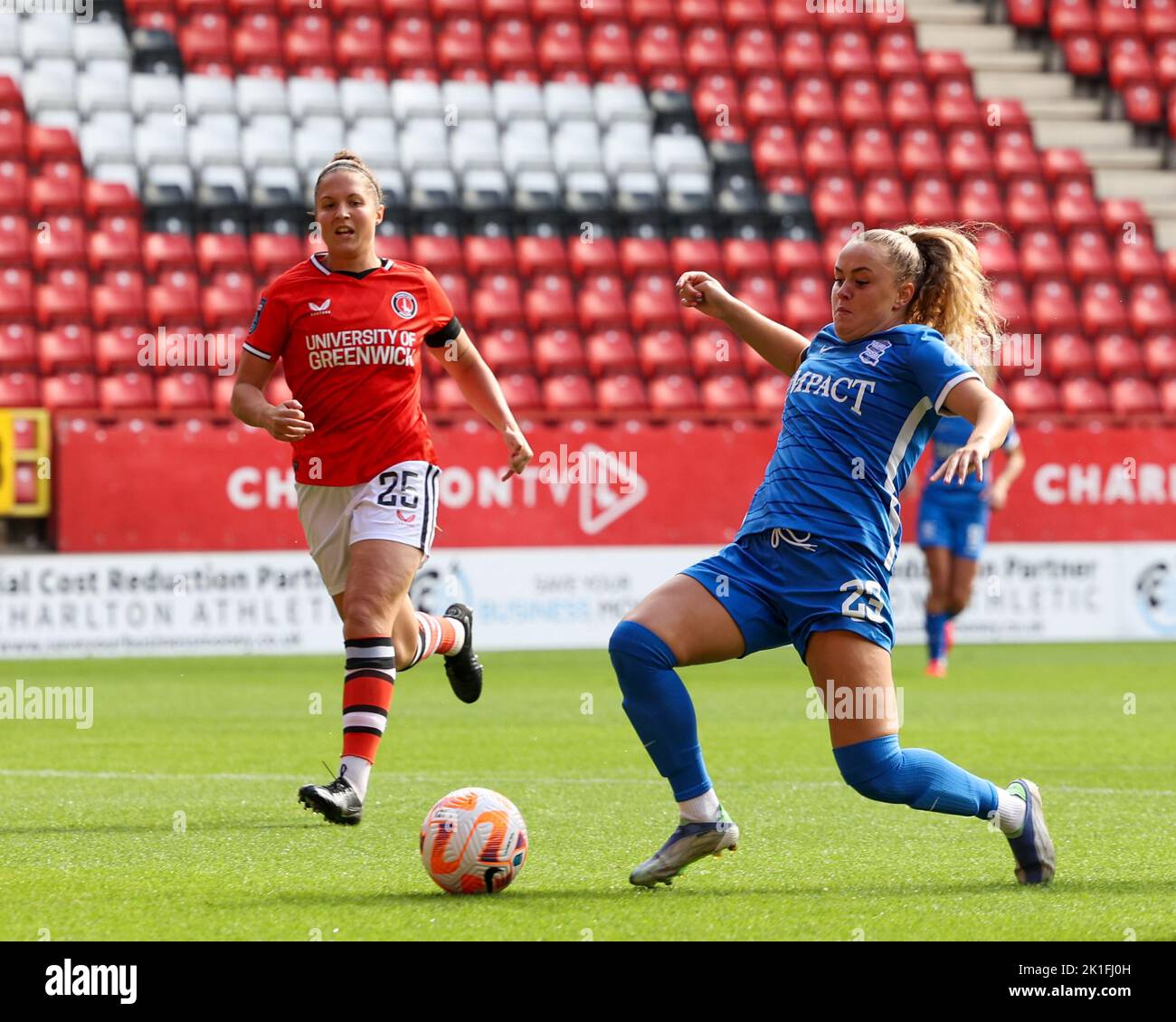 Charlton, UK. 18th Sep, 2022. Charlie Devlin #23 of Birmingham City has ...