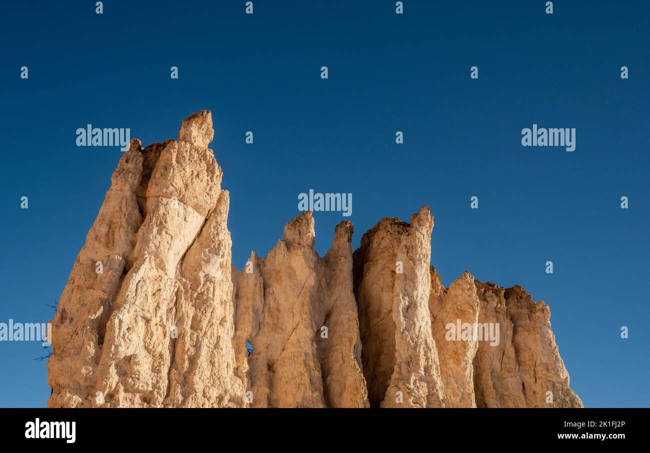 Top of Jagged Hoodoo Against Blue Sky in Bryce Canyon National Park ...
