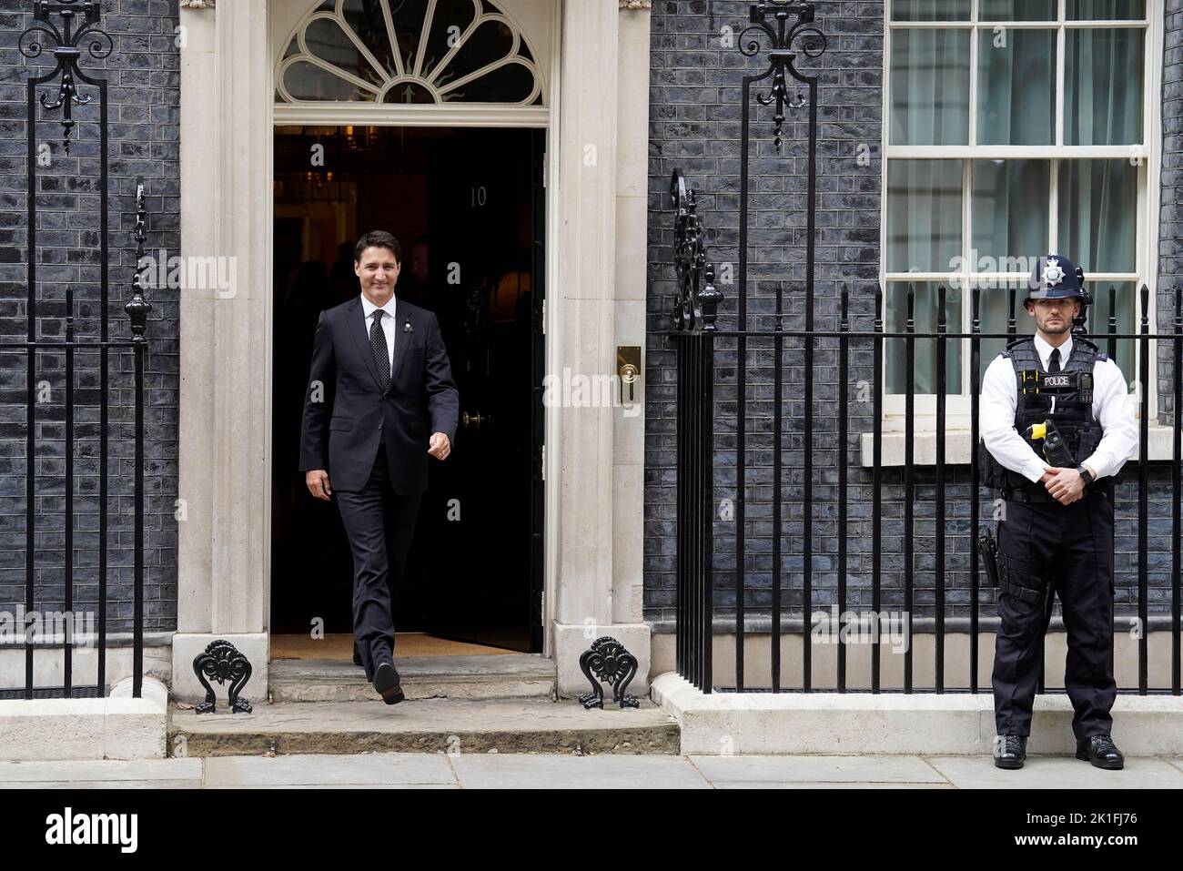 Prime Minister of Canada, Justin Trudeau, leaves 10 Downing Street in ...
